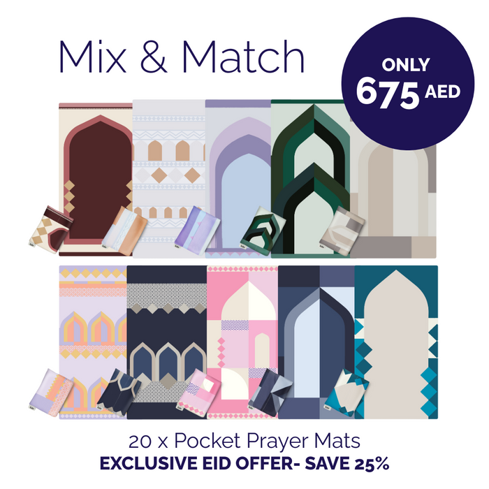 20 x Pocket Prayer Mats (Mix & Match) - Only 675AED